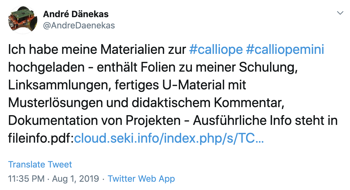 Sammlung zu Calliope mini von André Dänekas – material.coderdojo-saar.de Sammlung zu Calliope mini von André Dänekas – material.coderdojo-saar.de